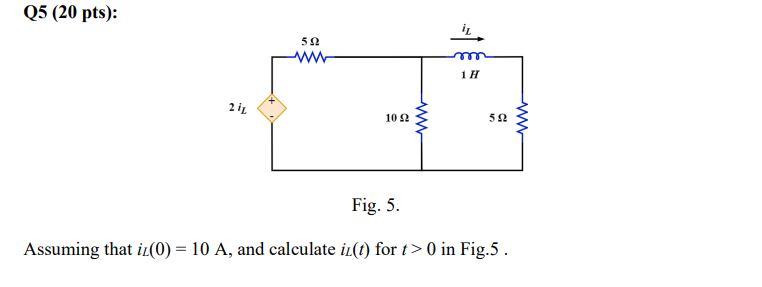 Solved Assuming that iL(0) = 10 A, and calculate iL(t) for t | Chegg.com