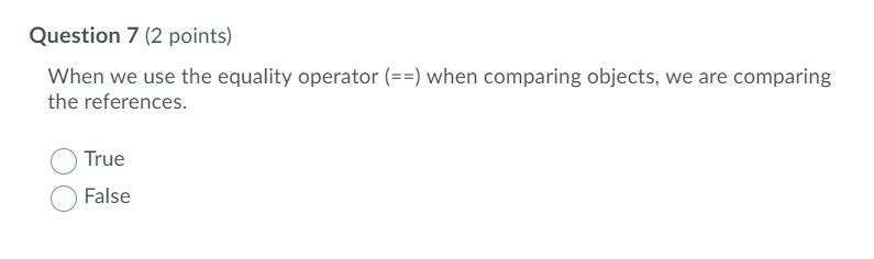 Solved Question 7 (2 points) When we use the equality | Chegg.com