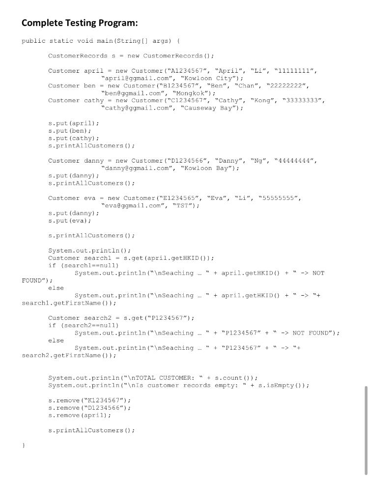 Solved Build a Customer Records Management System. You must | Chegg.com