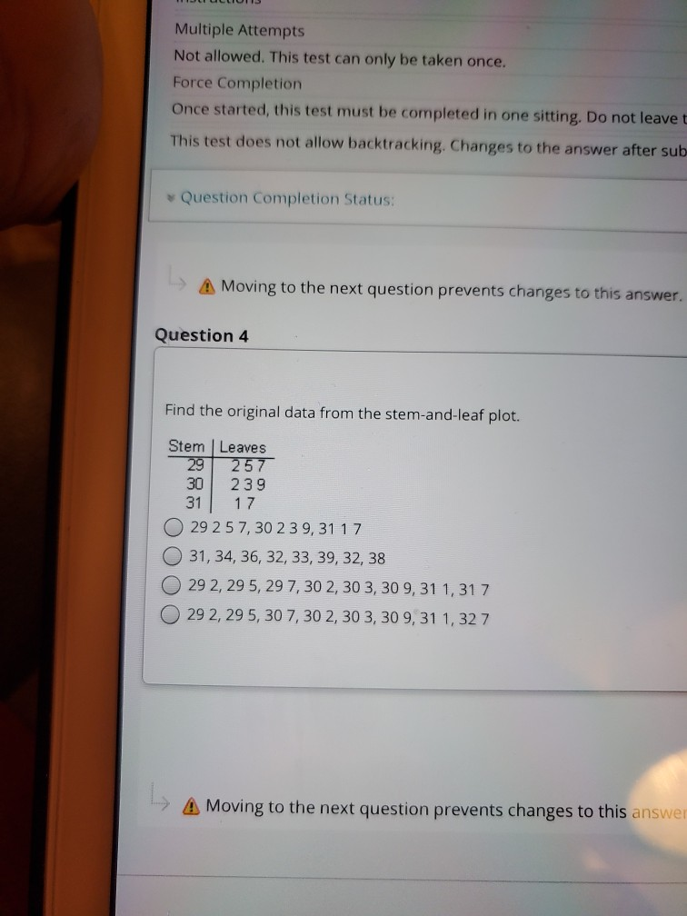 Solved Multiple Attempts Not allowed. This test can only be | Chegg.com