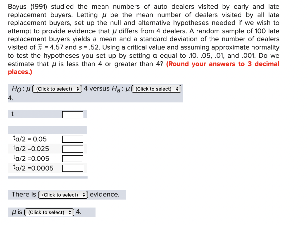 Solved Bayus (1991) studied the mean numbers of auto dealers | Chegg.com