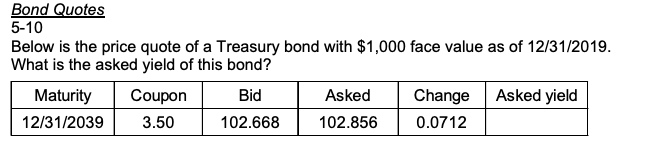Solved Bond Quotes 5-10 Below is the price quote of a | Chegg.com