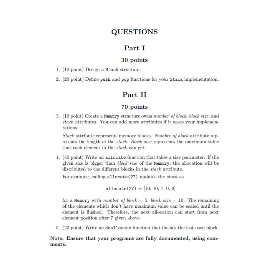 Solved QUESTIONS Part I 30 points 1. (10 point) Design a | Chegg.com