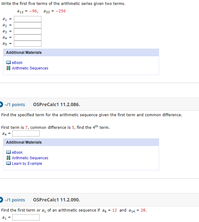 Solved Write the first five terms of the arithmetic series | Chegg.com