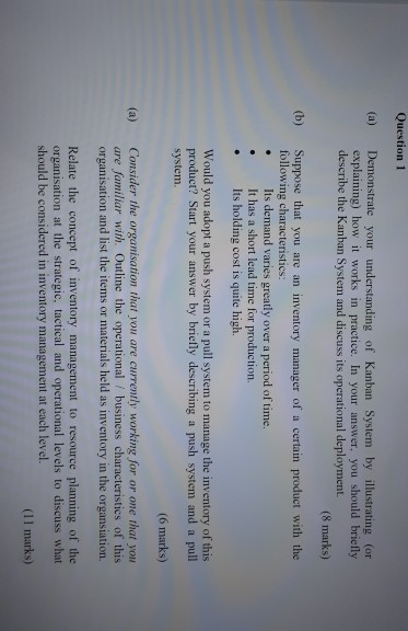 Solved Question 1 (a) Demonstrate your understanding of | Chegg.com