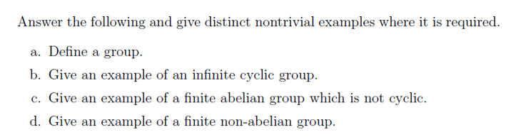 Solved Answer the following and give distinct nontrivial | Chegg.com