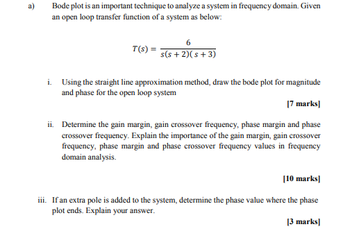 a) Bode plot is an important technique to analyze a | Chegg.com