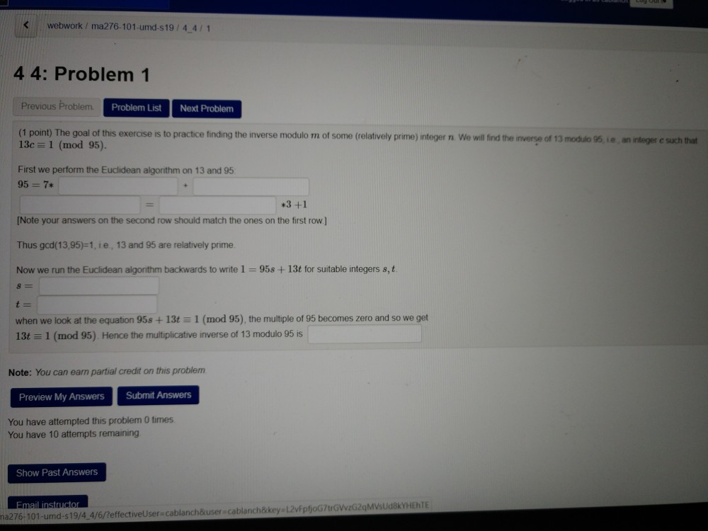 Solved webwork / ma276-101-umd-s19/44/1 4 4: Problem 1 | Chegg.com