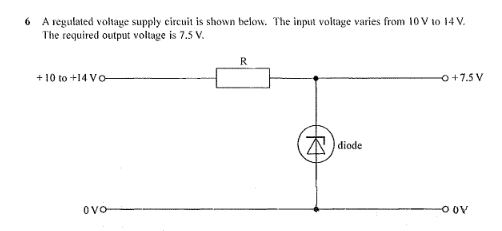 Solved A regulated voltage supply circuit is shown below. | Chegg.com
