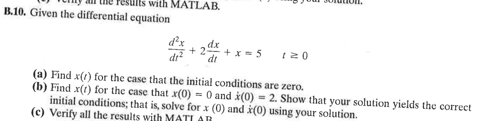 Solved with MATLAB. B.10. Given the differential equation | Chegg.com