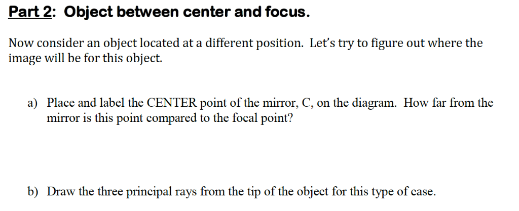 Solved Activity #7: Concave mirrors and images Part 1: Three | Chegg.com