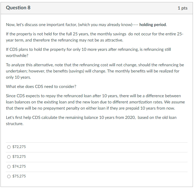 Solved What is the actual rate of return for refinancing | Chegg.com