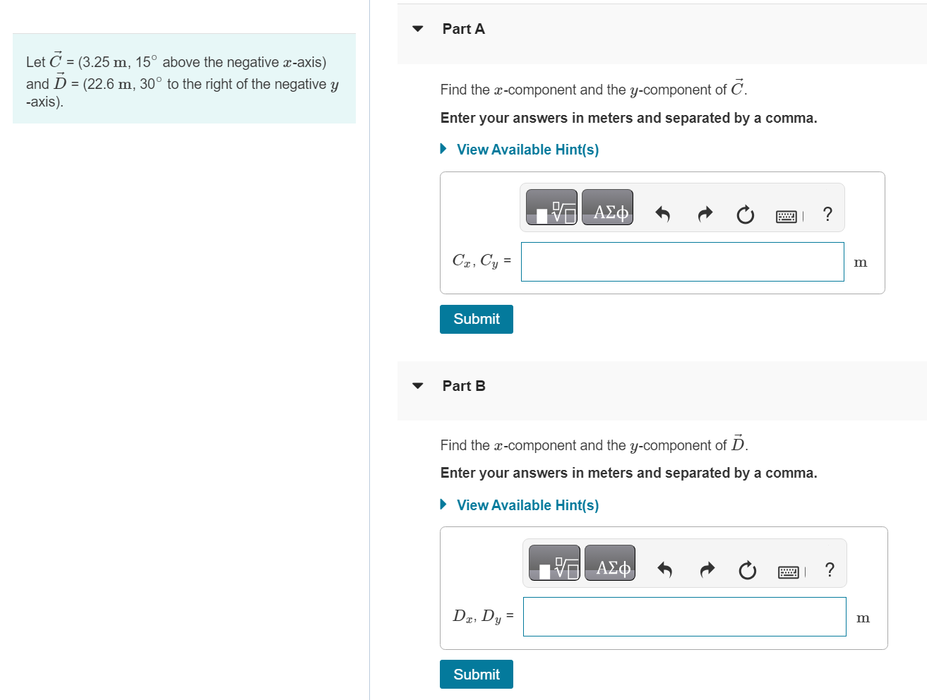 Solved Part ALet above the negative x-axis | Chegg.com