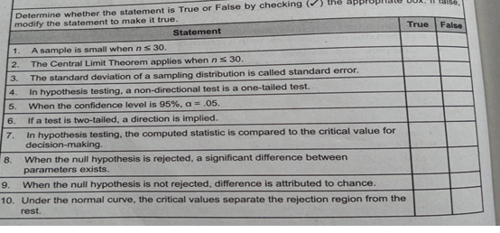 Solved Determine whether the statement is True or False by | Chegg.com