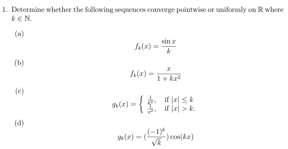 Solved Determine whether the following sequences converge | Chegg.com