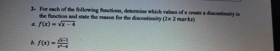 Solved 2- For each of the following functions, determine | Chegg.com
