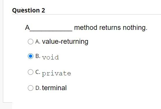 Solved Question 1 Given the following method: private int | Chegg.com