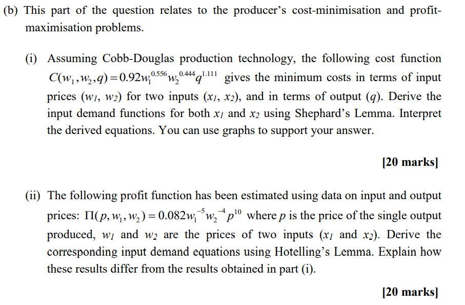 Solved (b) This part of the question relates to the | Chegg.com