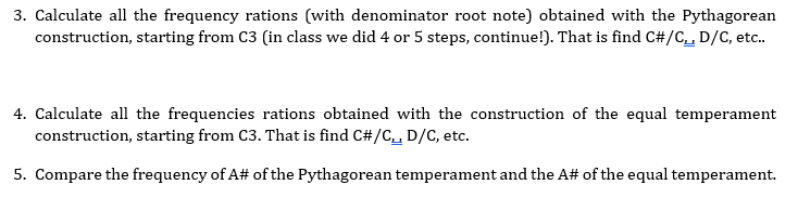 Solved 3. Calculate all the frequency rations (with | Chegg.com