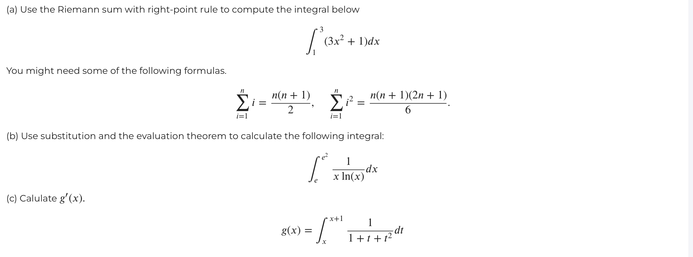 Solved (a) Use the Riemann sum with right-point rule to | Chegg.com