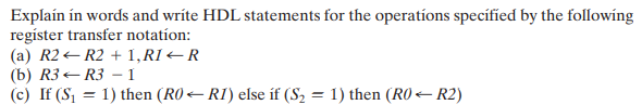 Explain In Words And Write Hdl Statements For The 9253