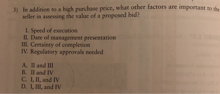 Solved 3) In addition to a high purchase price, what other | Chegg.com