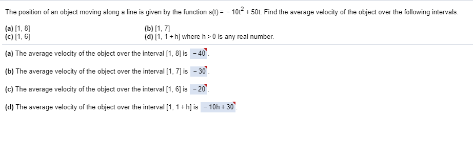Solved The position of an object moving along a line is | Chegg.com
