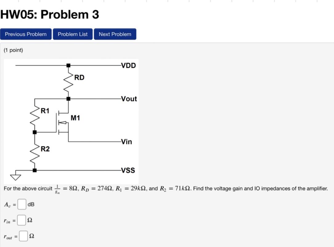 Solved HW05: Problem 3 Previous Problem Problem List Next | Chegg.com