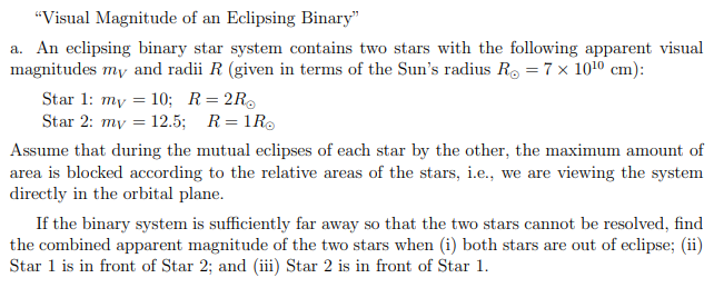 Solved "Visual Magnitude of an Eclipsing Binary" a. An | Chegg.com