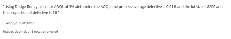 Solved "Using Dodge-Romig plans for AOQL of 3%, determine | Chegg.com