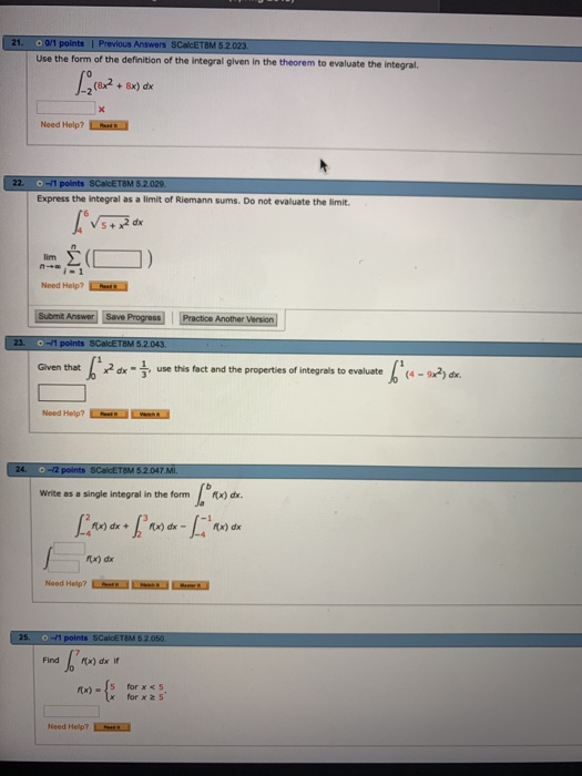 Solved If evaluate the Riemann sum with n-6, taking the | Chegg.com