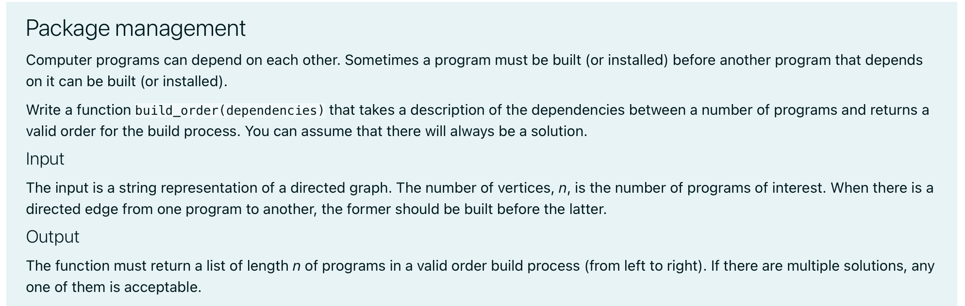 Package management Computer programs can depend on | Chegg.com