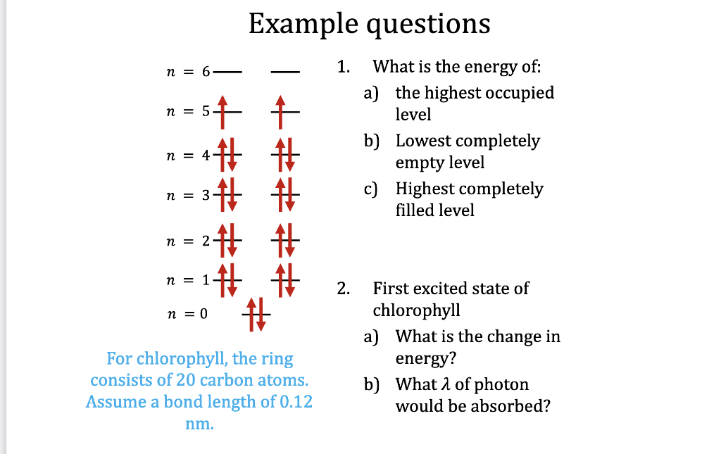 Solved Example questions 1. What is the energy of: a) the | Chegg.com
