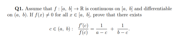 Solved Q1. Assume that f:[a,b]→R is continuous on [a,b] and | Chegg.com