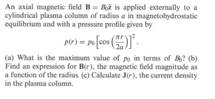 Solved An axial magnetic field B = Boź is applied externally | Chegg.com