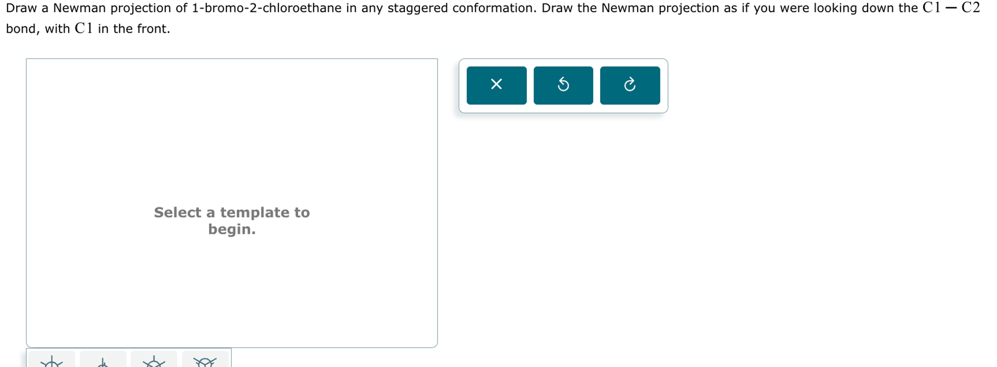 Solved Draw a Newman projection of 1-bromo-2-chloroethane in | Chegg.com