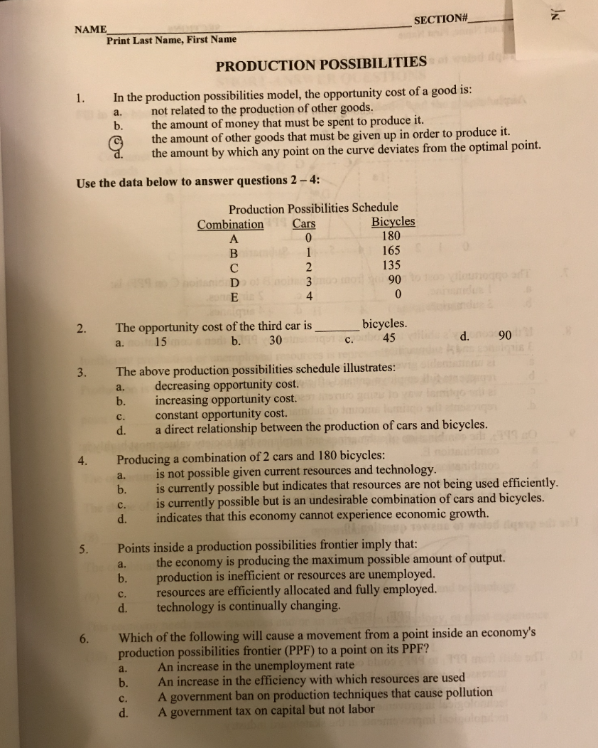 Solved NAME Print Last Name, First Name SECTION# 2- BASIC | Chegg.com