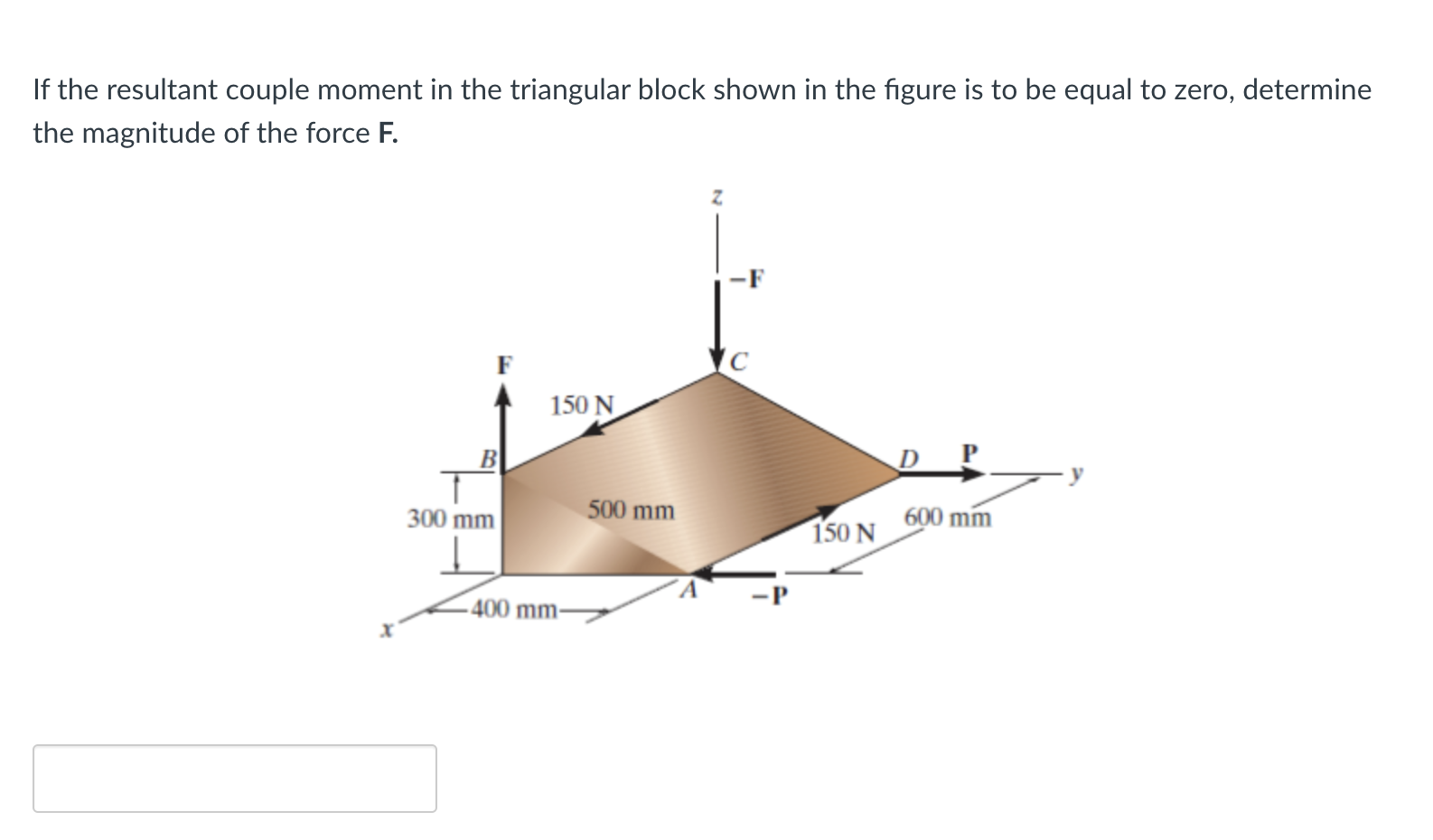 Solved If the resultant couple moment in the triangular | Chegg.com