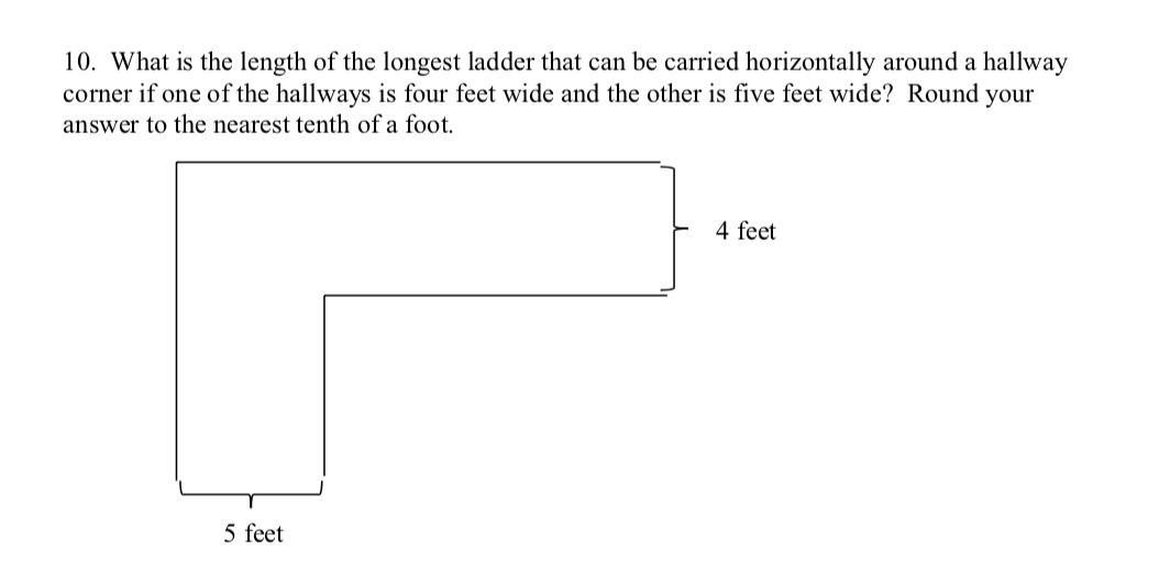 Solved 10. What is the length of the longest ladder that can | Chegg.com