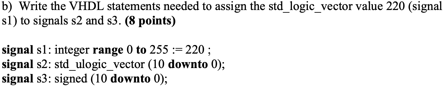 Solved A Write Conditional Signal Assignment Statement That