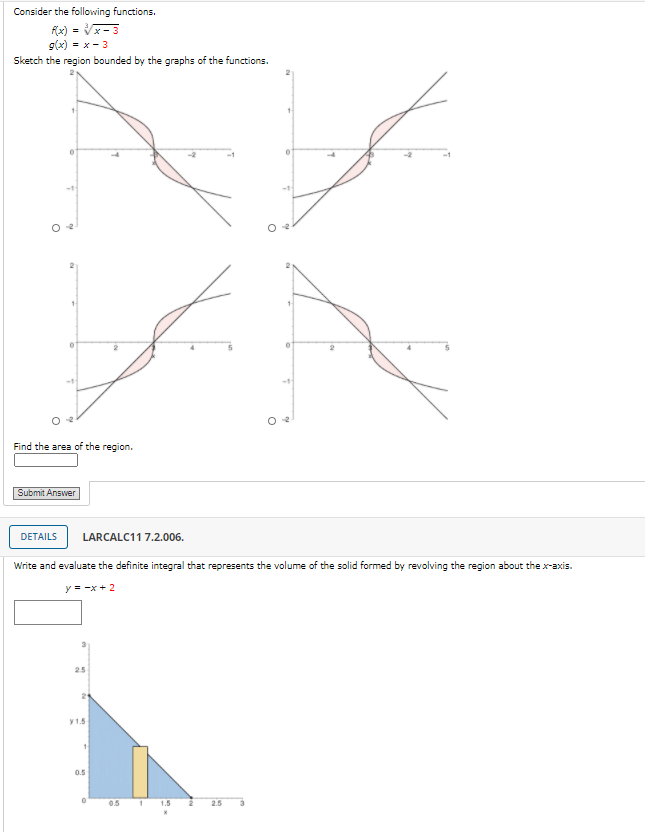Solved Consider The Following Functions F X G X X 3