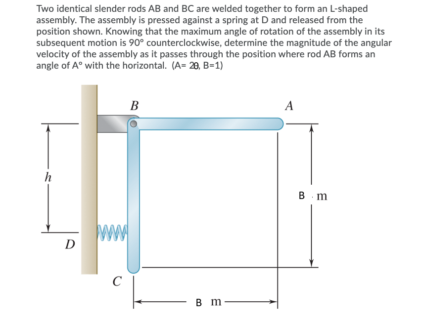 Solved Two identical slender rods AB and BC are welded | Chegg.com