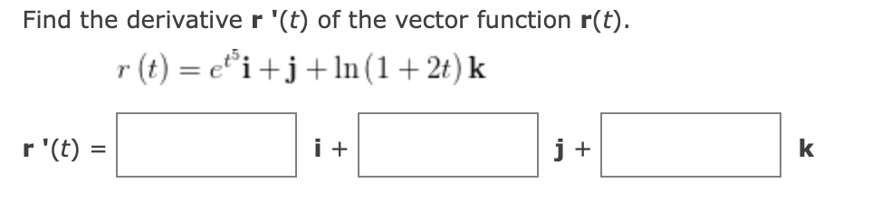 Solved Find the derivative r′(t) of the vector function | Chegg.com