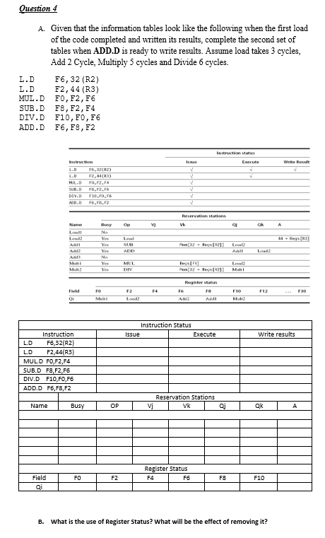 Solved Question 4 ﻿i need step by step answers for A and BA. | Chegg.com