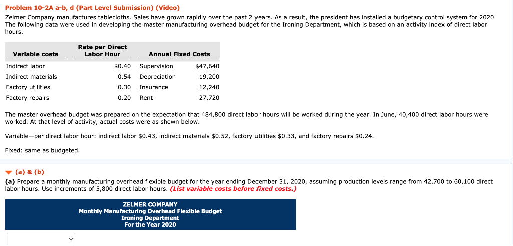 Solved Problem 10-2A a-b, d (Part Level Submission) (Video) | Chegg.com