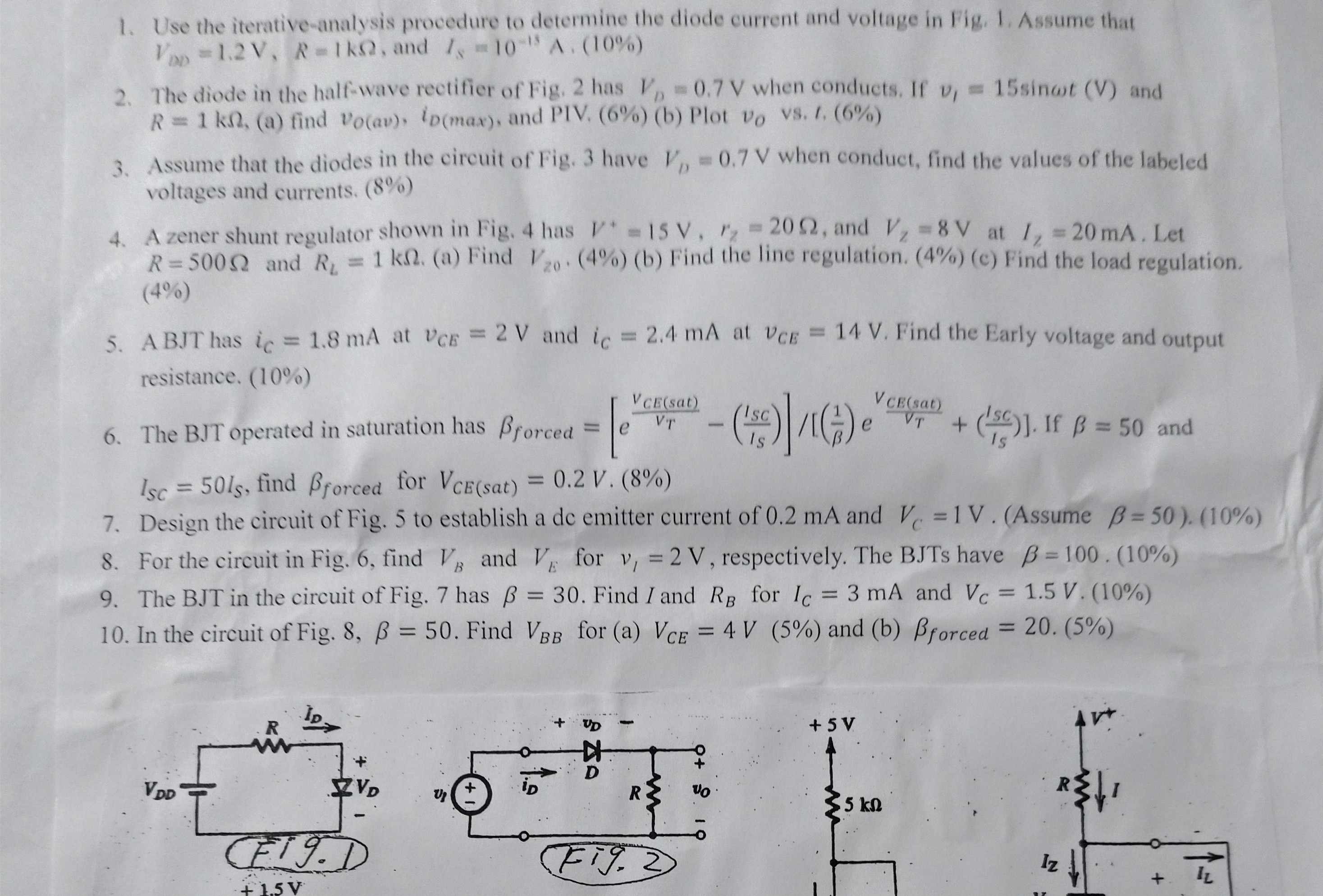 Solved 1. Use the iterative analysis procedure to determine | Chegg.com