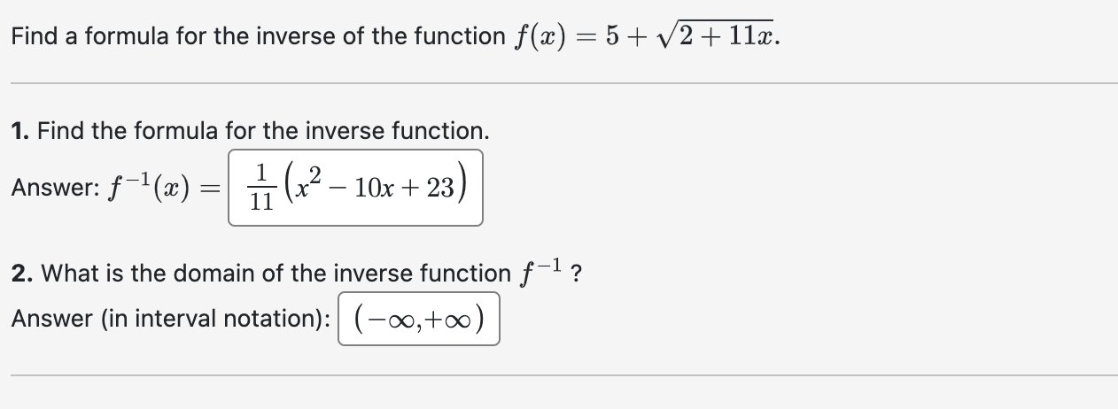 Solved 2. What is the domain of the inverse function f^−1 | Chegg.com