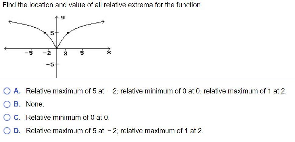 Solved Find the location and value of all relative extrema | Chegg.com