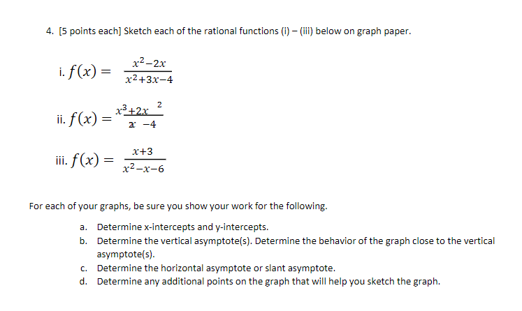 Solved 4. [5 points each] Sketch each of the rational | Chegg.com