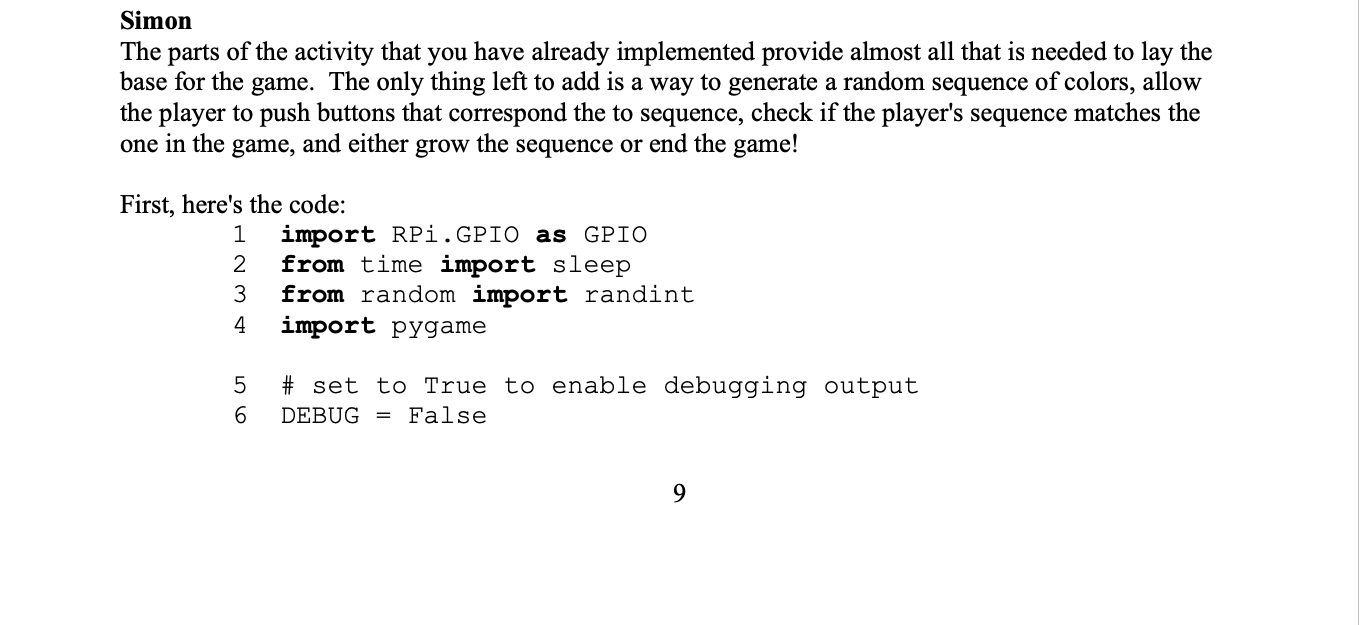Homework: Simon The first part of this activity is to | Chegg.com